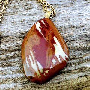 Jewelry | Vintage Brown Tan Agate Slice Pendant Striped | Poshmark